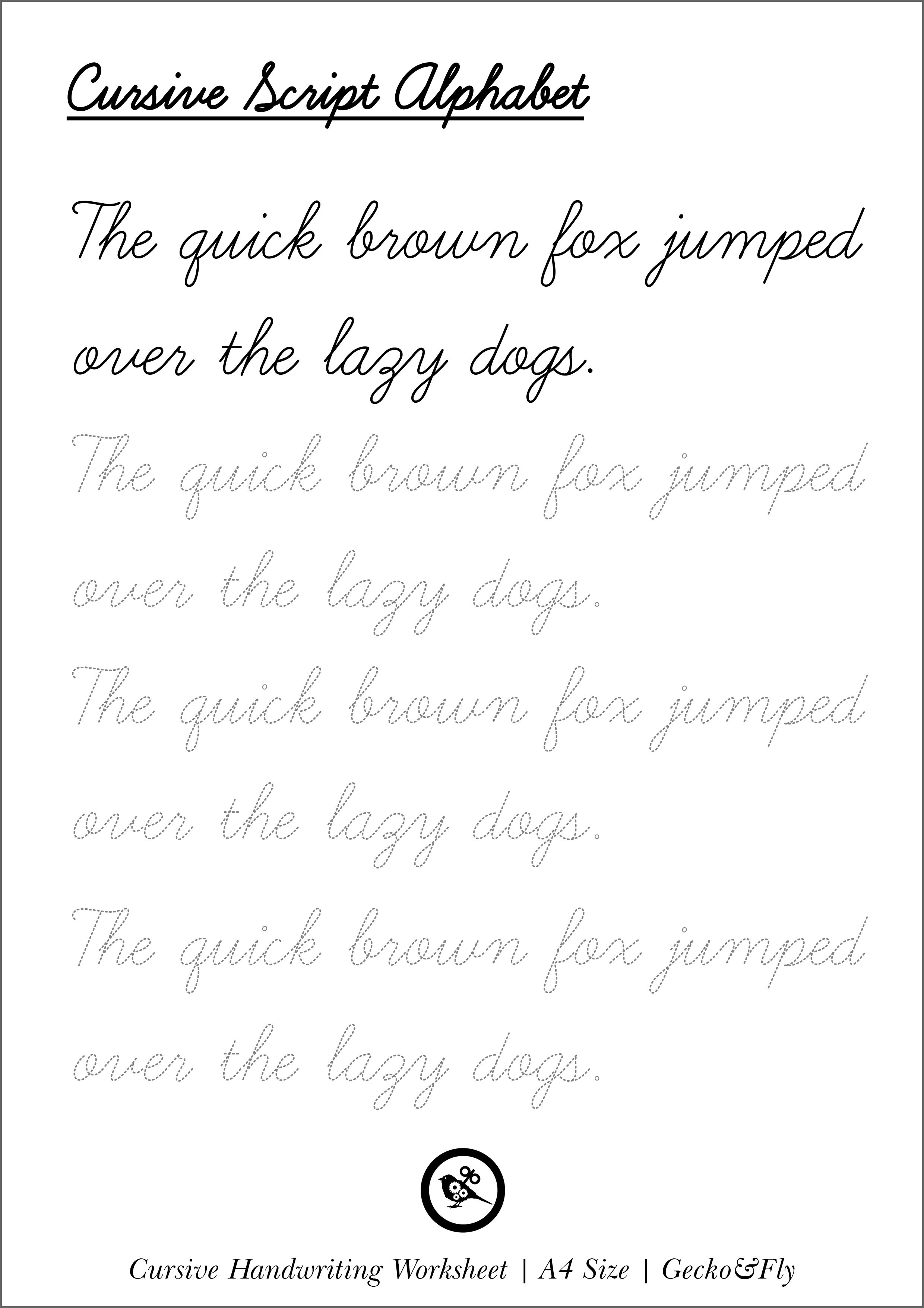 Abc Cursive Handwriting Worksheets 4 Cursive Alphabet Handwriting 