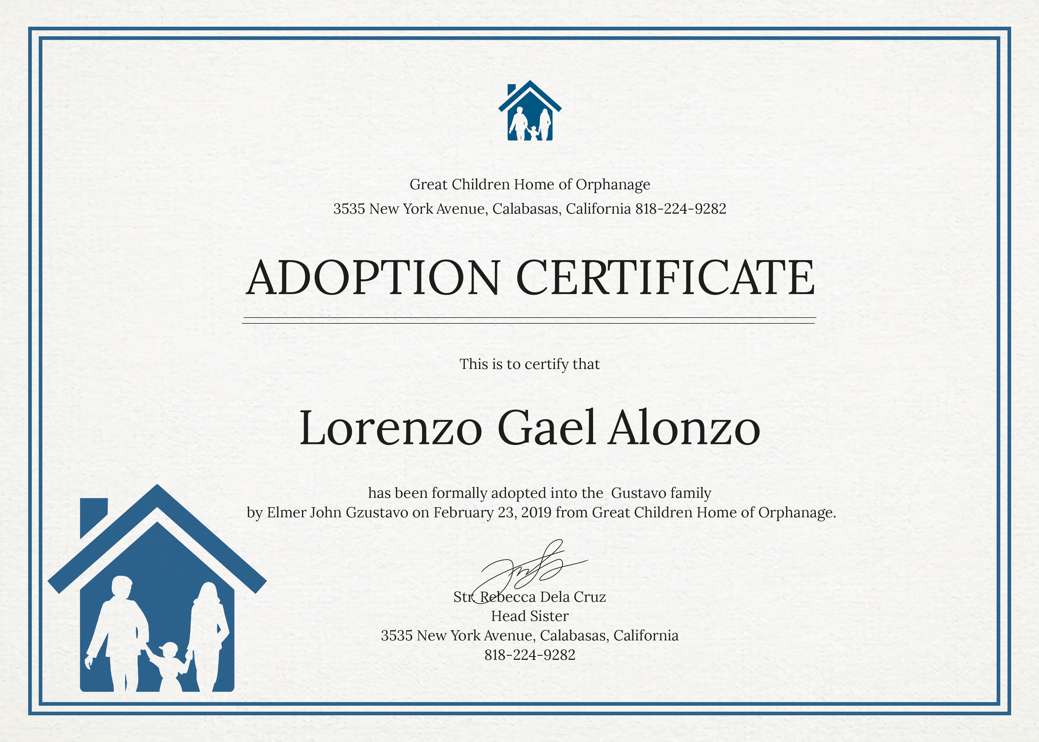 Free Printable Adoption Certificate Free Printable A To Z