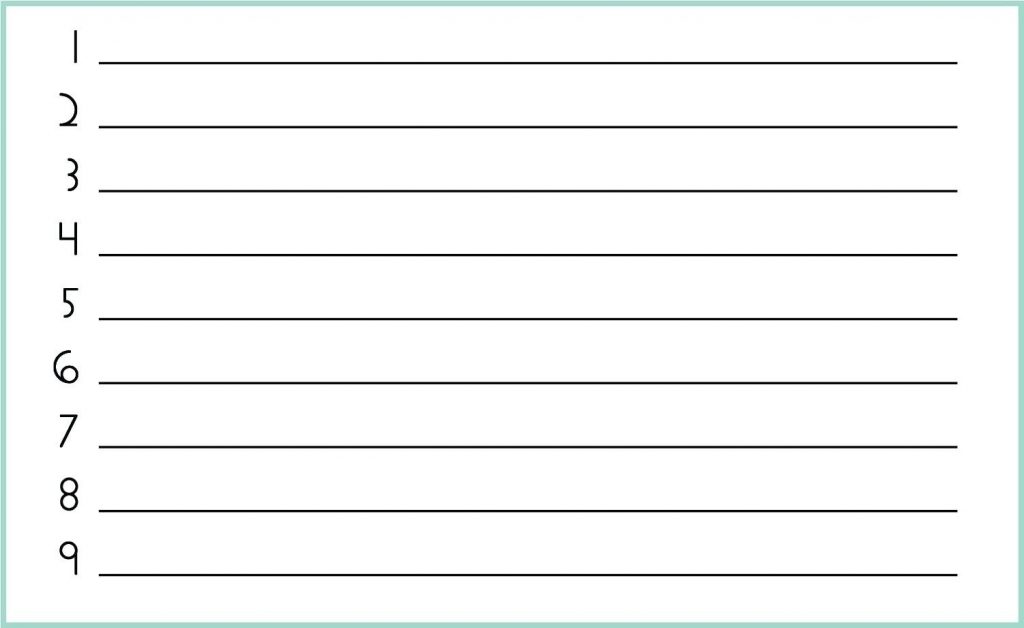 Blank Numbered List Template Examples And Forms Free Printable 