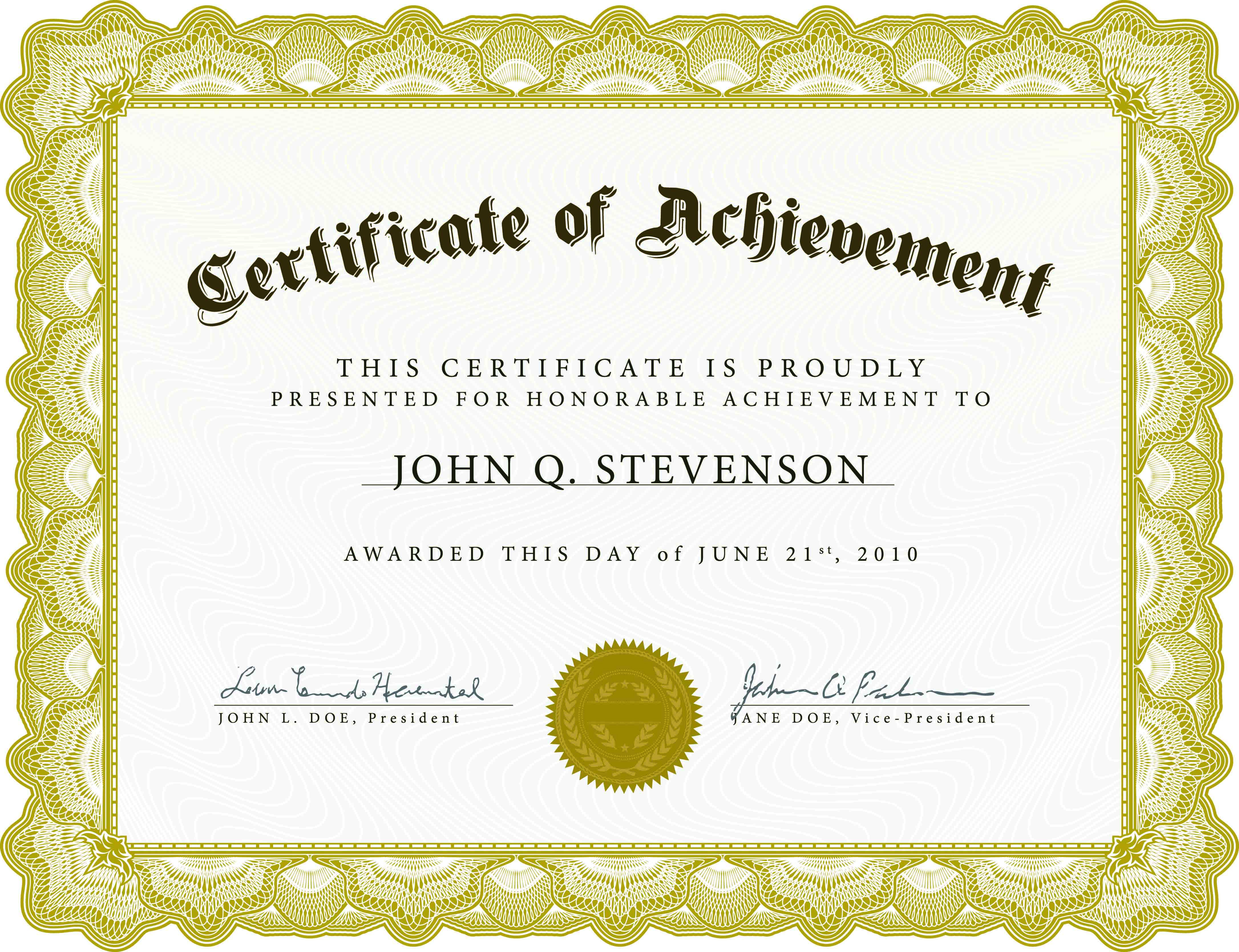 Printable Customizable Certificate Template
