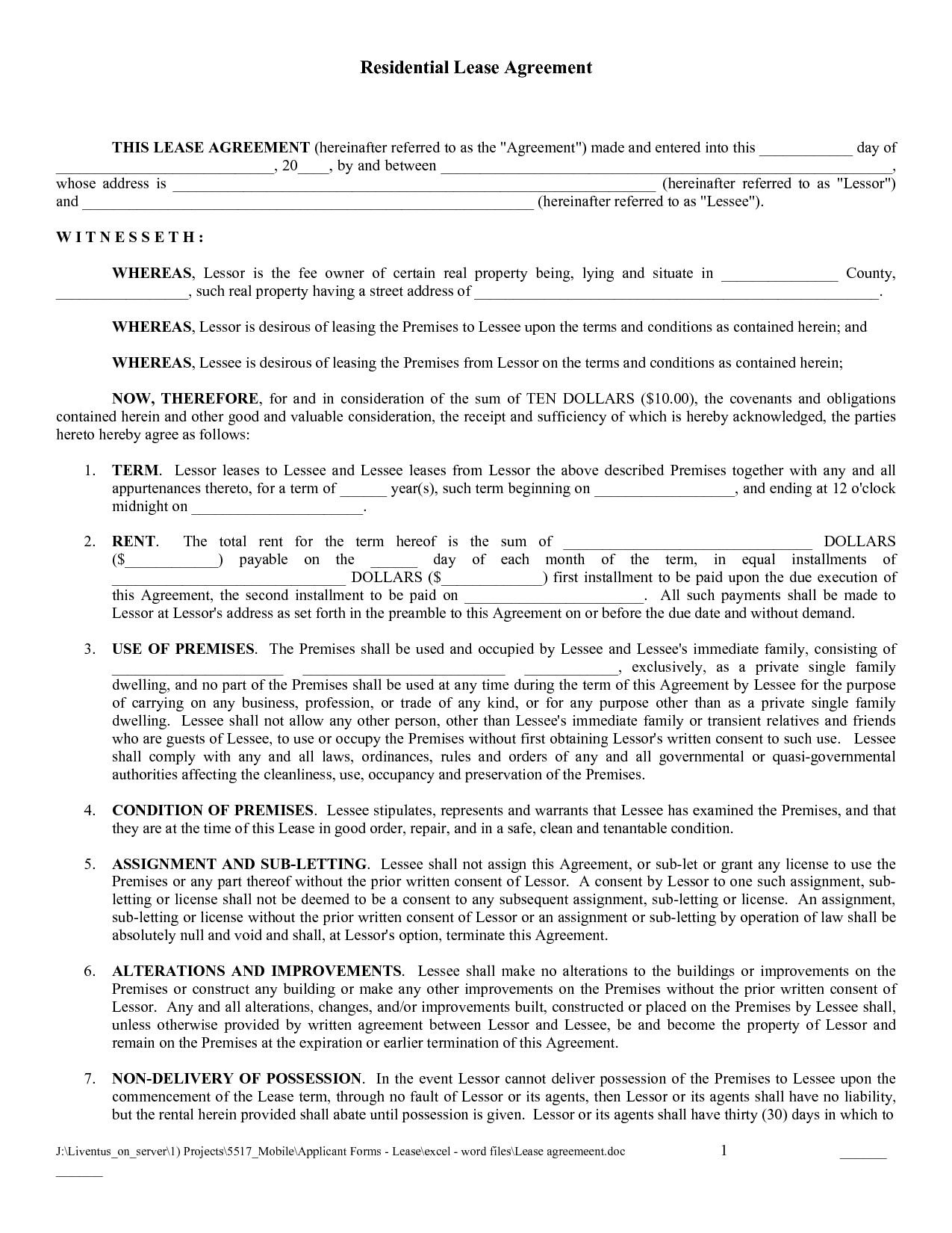 Free Printable California Residential Lease Agreement Free Printable 