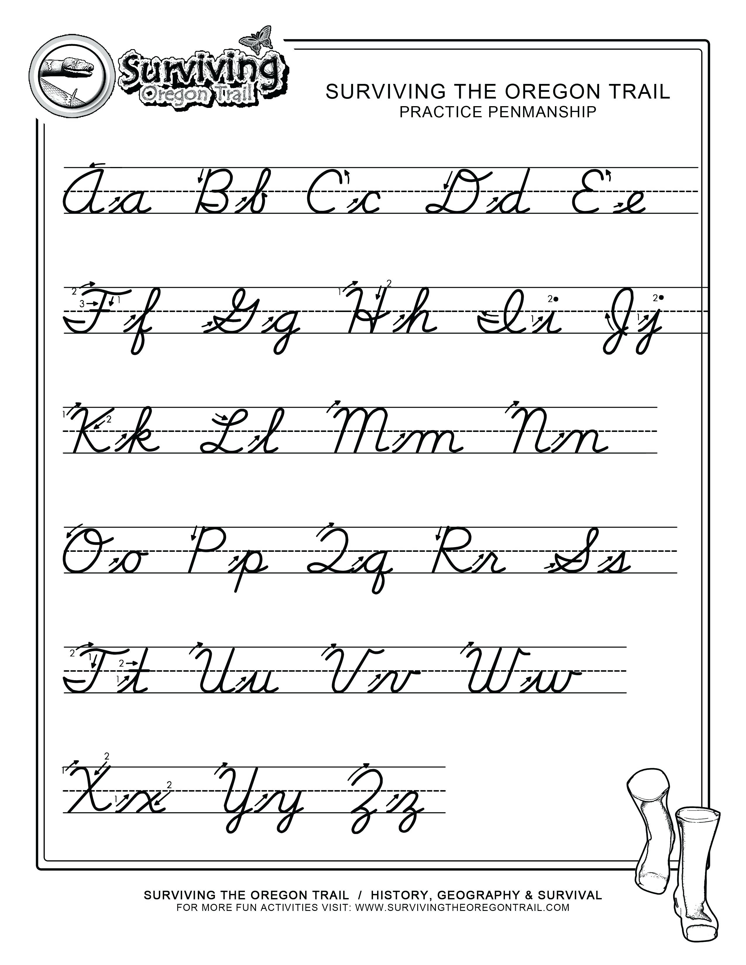 Easy Cursive Writing Worksheet Printable Handwriting Cursive Free 
