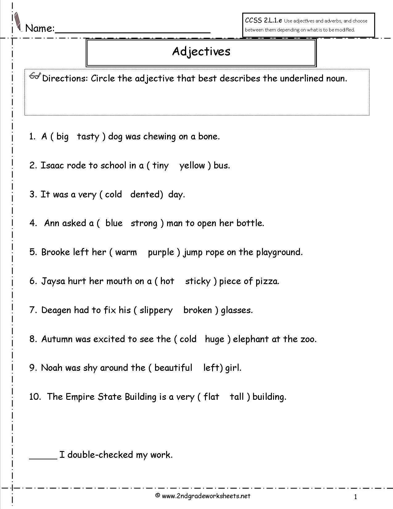 Free Printable Grammar Worksheets For 2Nd Grade Free Printable A To Z