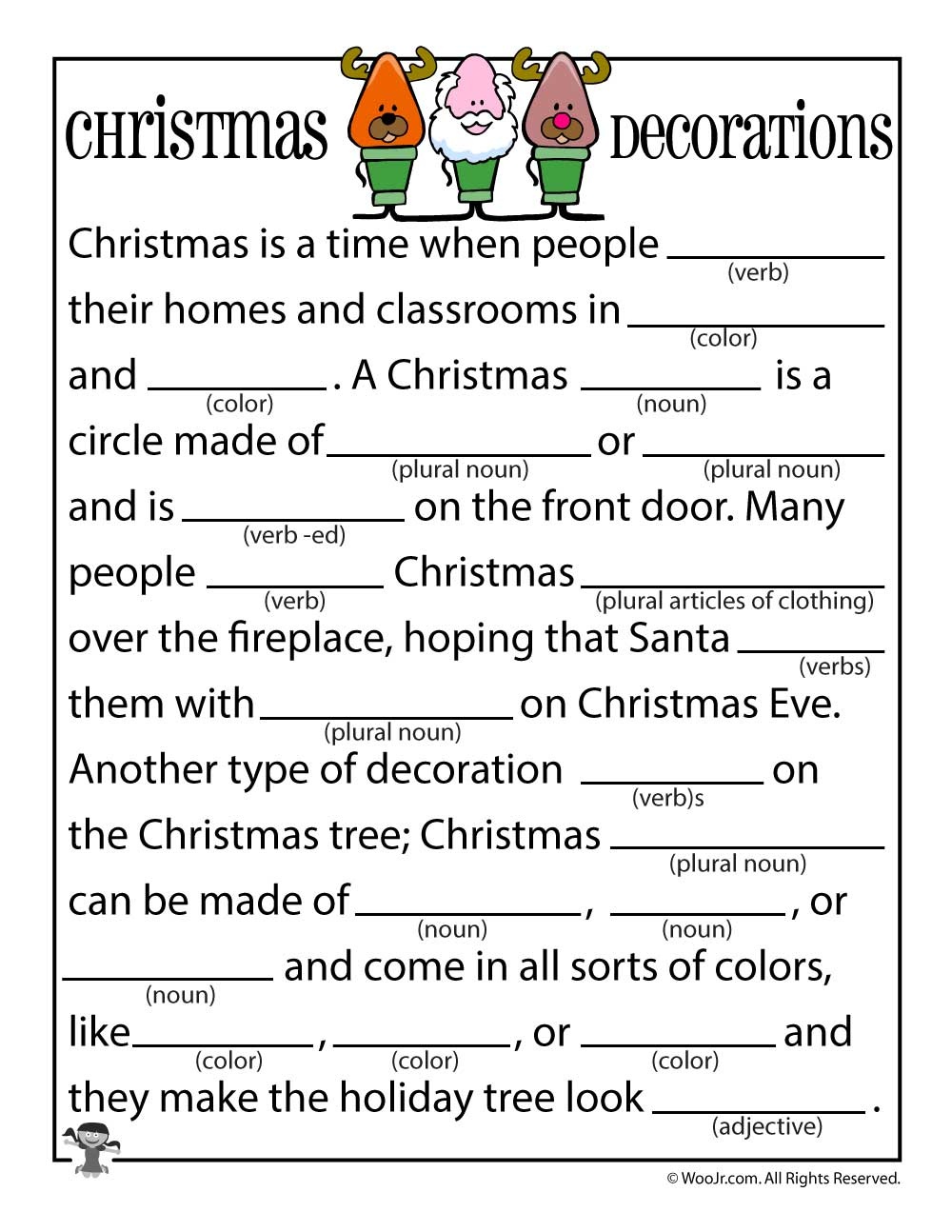 Christmas Mad Libs Printable Happiness Is Homemade Christmas Mad 