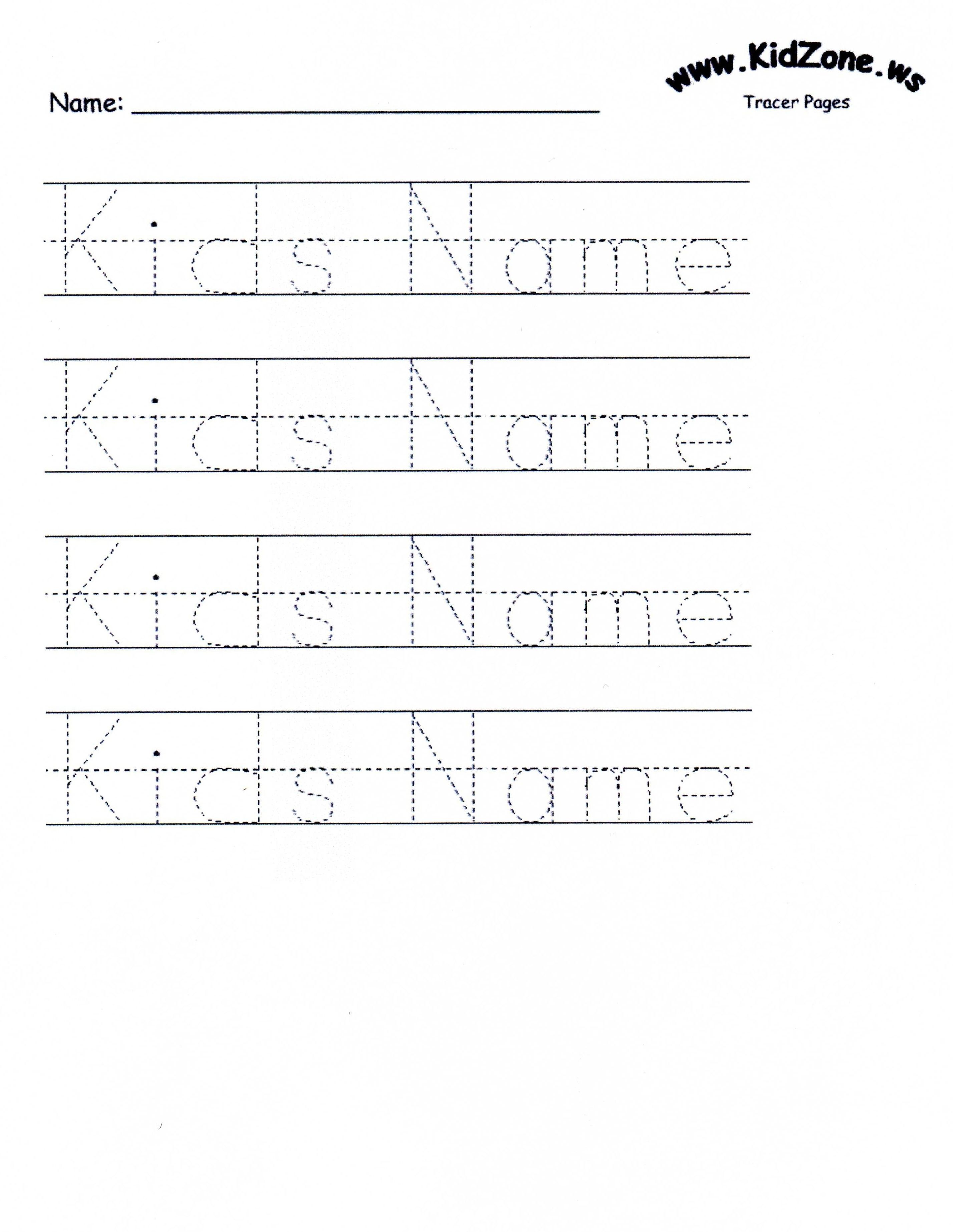 Tracer Pages For Names Activity Shelter Free Printable Preschool