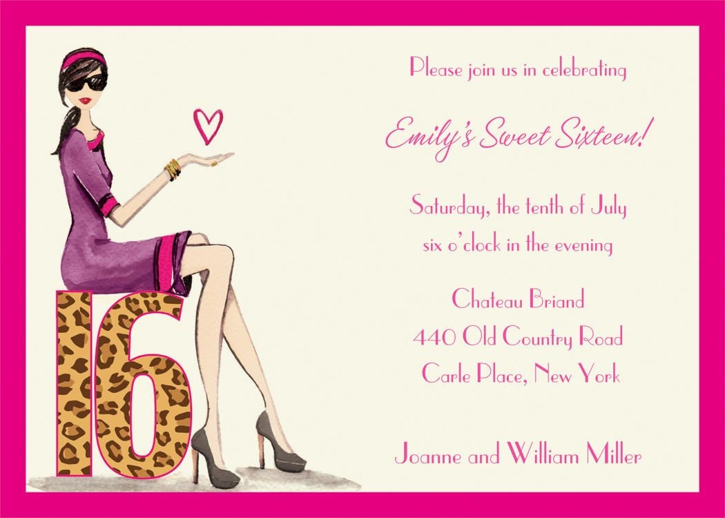 Free Printable 16Th Birthday Party Invitation Templates Free 