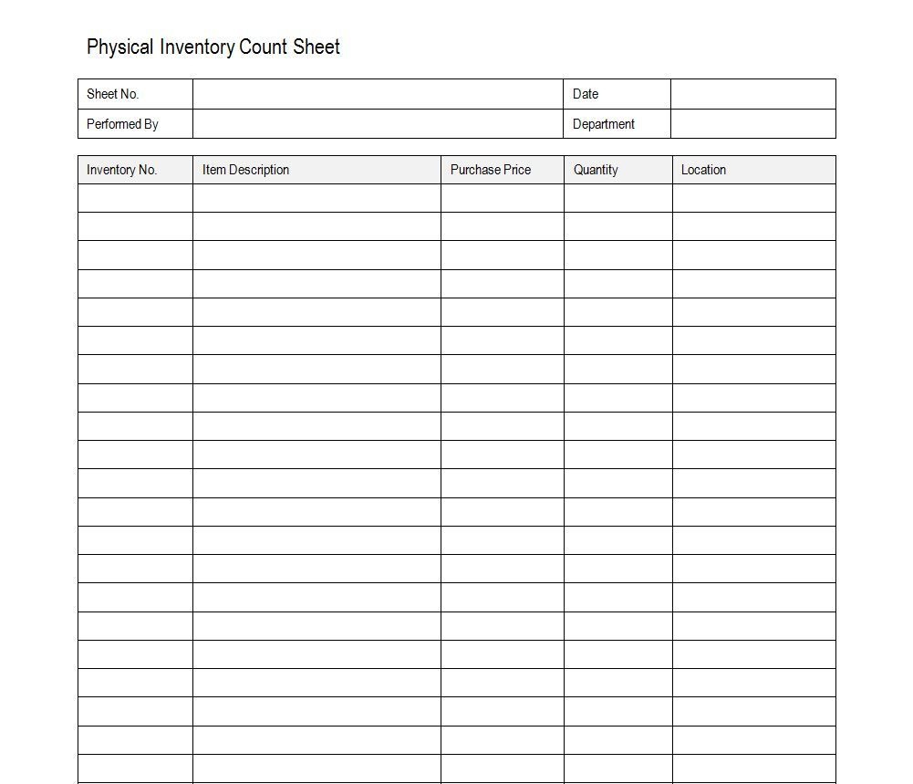 45 Printable Inventory List Templates Home Office Moving Free 