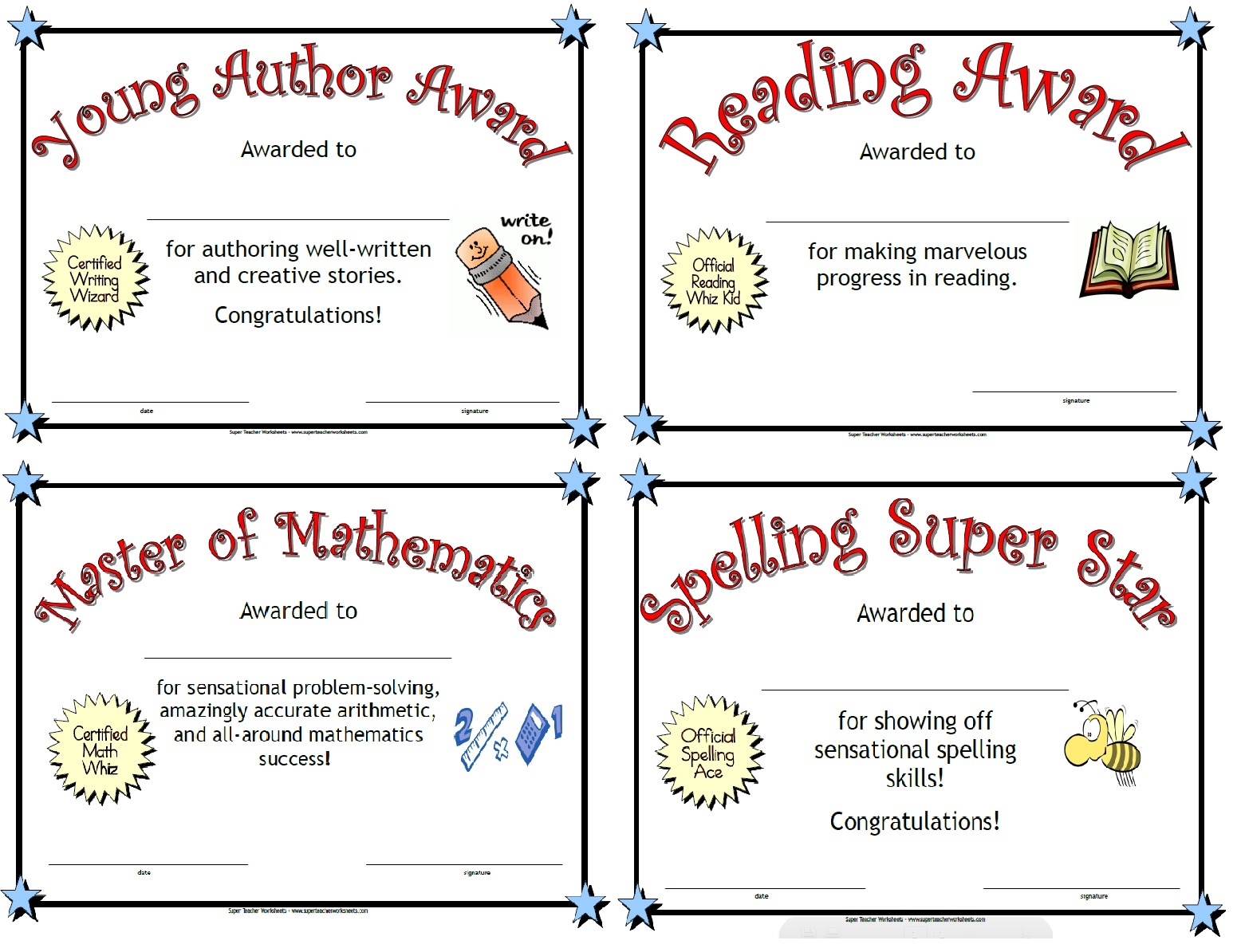 Free Classroom Awards Printable Printable Templates