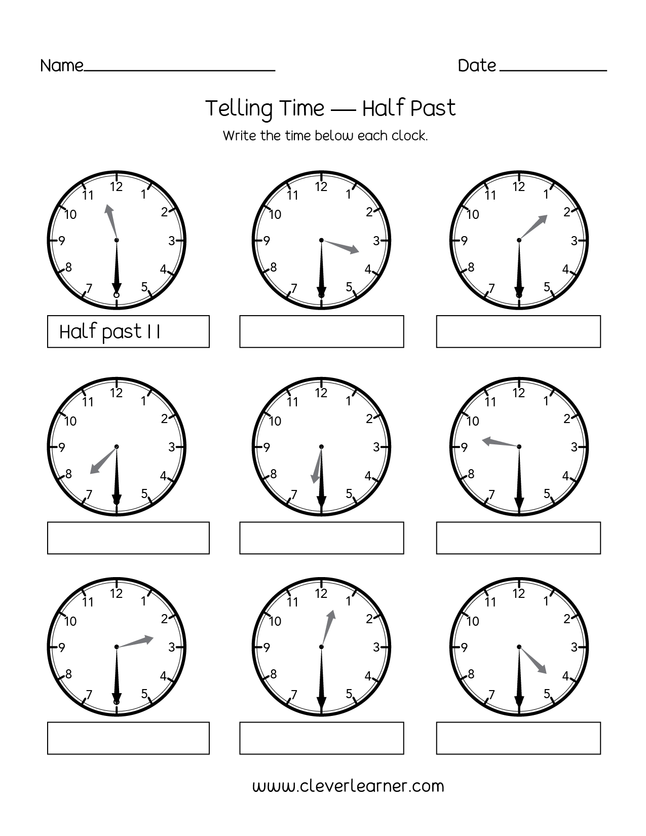 Free Printable Telling Time Worksheets For 1St Grade Free Printable A