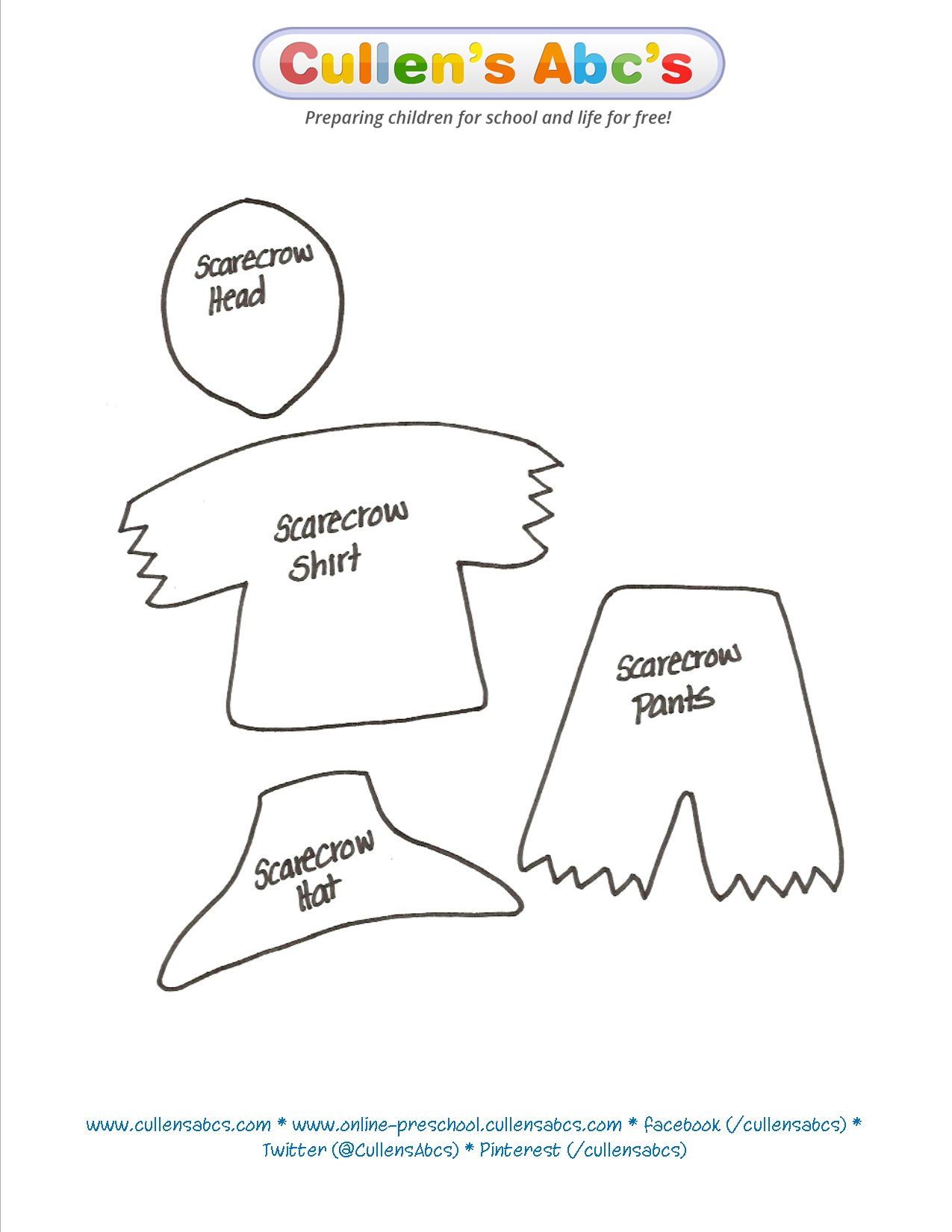 Printable Scarecrow Template Printable World Holiday